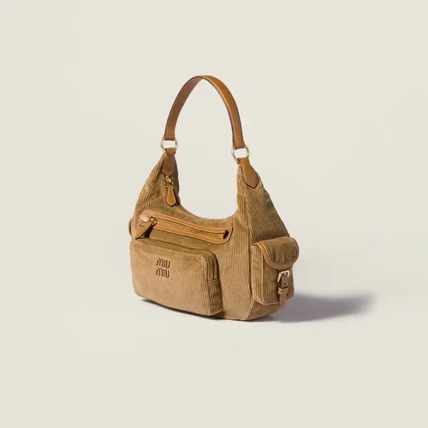 Miu Miu Corduroy Shoulder Bag - Cinnamon