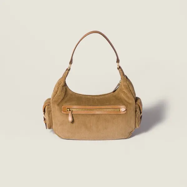 Miu Miu Corduroy Shoulder Bag - Cinnamon