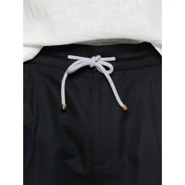 Brunello Cucinelli Pleated Drawstring Shorts - Black