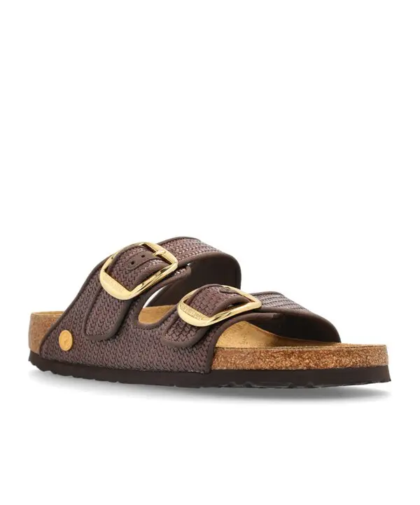 BIRKENSTOCK Arizona Raffia Buckle-strap Sandals - Brown
