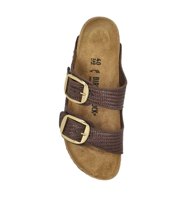 BIRKENSTOCK Arizona Raffia Buckle-strap Sandals - Brown