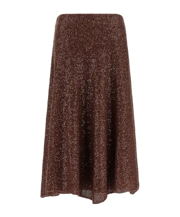 Brunello Cucinelli Sequined Midi Skirt - Red