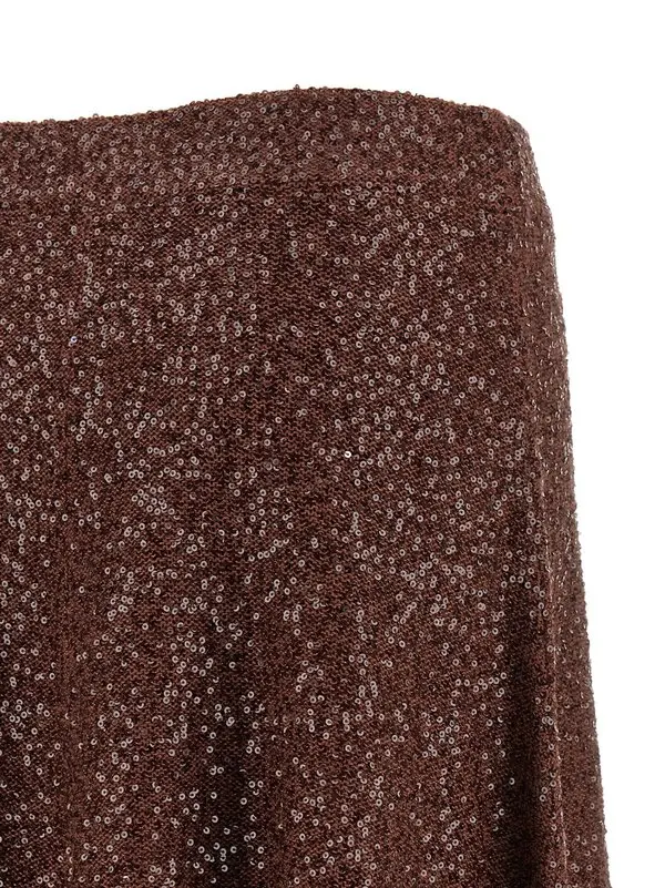 Brunello Cucinelli Sequined Midi Skirt - Red