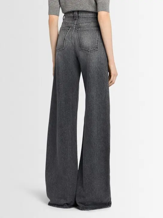 Khaite Dane High-waisted Wide-leg Jeans - Black