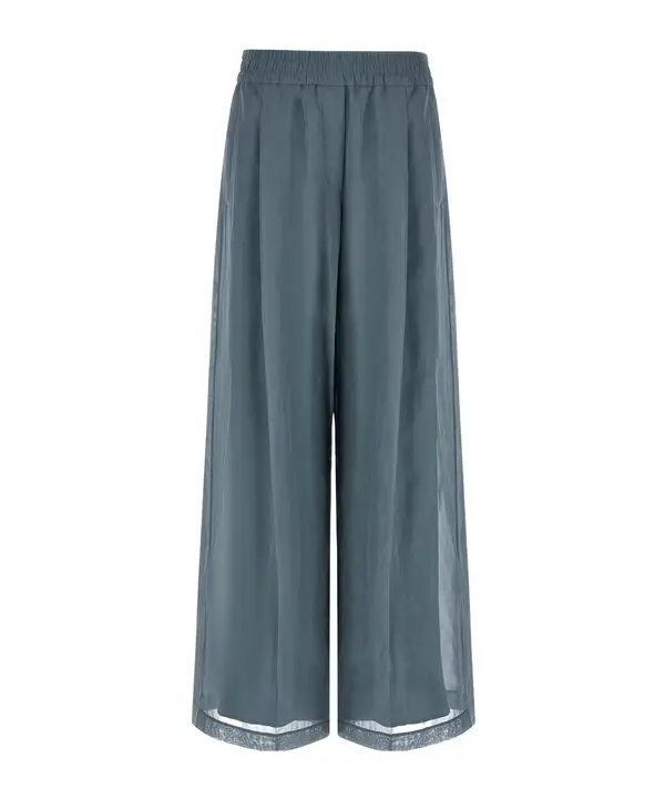 Brunello Cucinelli High-waisted Pleated Wide-leg Trousers