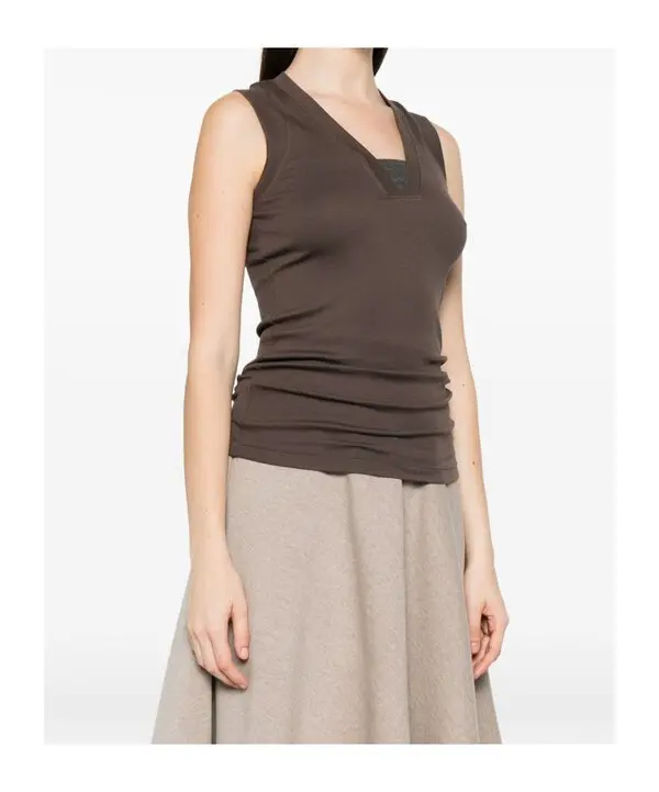 Brunello Cucinelli Embellished V-neck Sleeveless Top