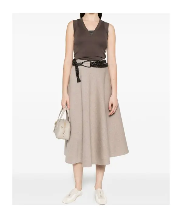 Brunello Cucinelli Embellished V-neck Sleeveless Top