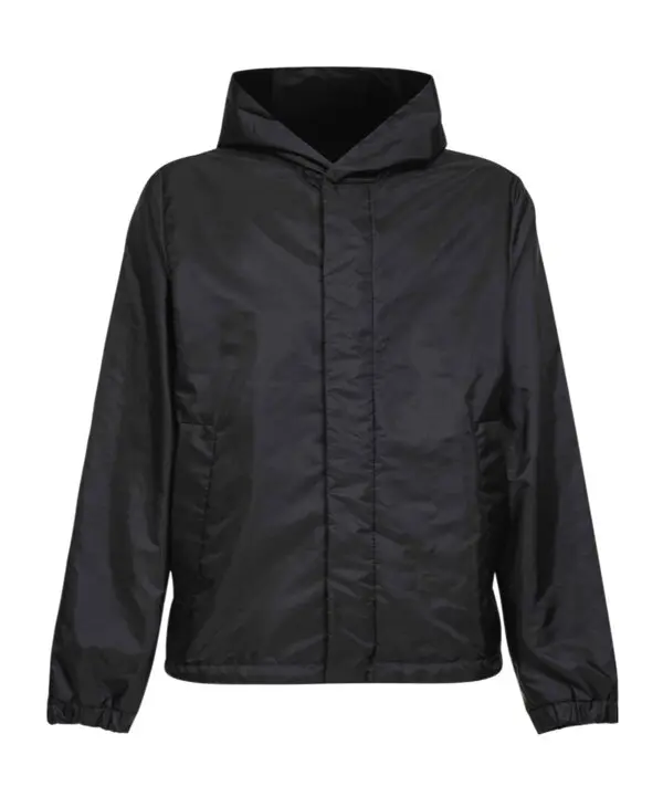 Moncler Logo Patch Zip-up Jacket - Black