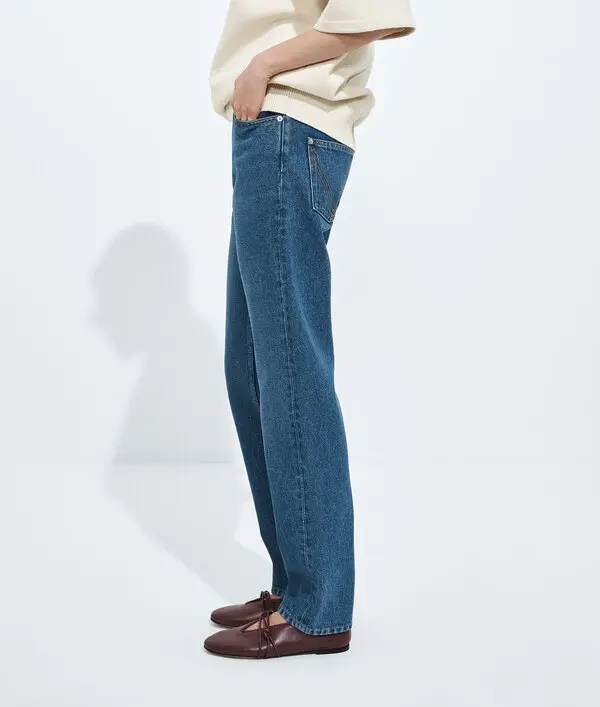 Bottega Veneta Medium Indigo Straight Leg Jeans