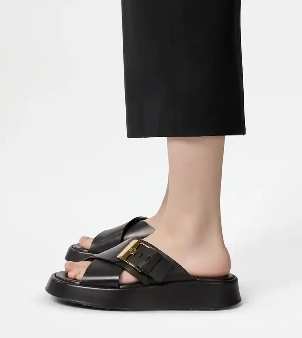 TOD'S Crossover Strap Platform Sandals