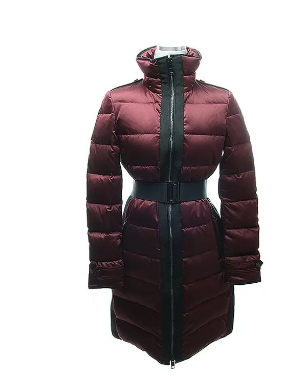 Burberry Quilted Down Hooded Jacket With Belt