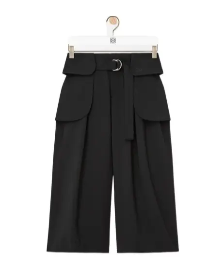 Loewe Cropped Wool Cargo Trousers
