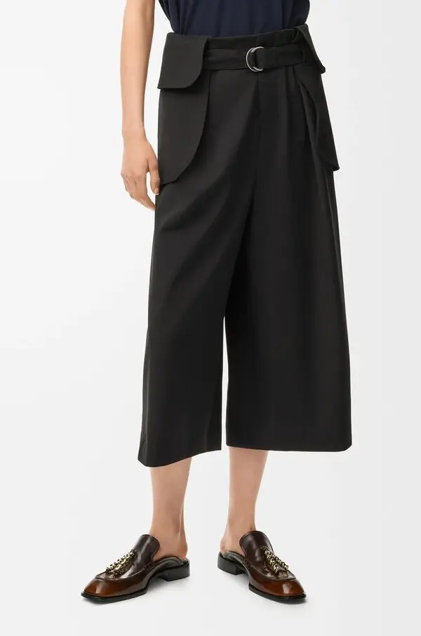 Loewe Cropped Wool Cargo Trousers