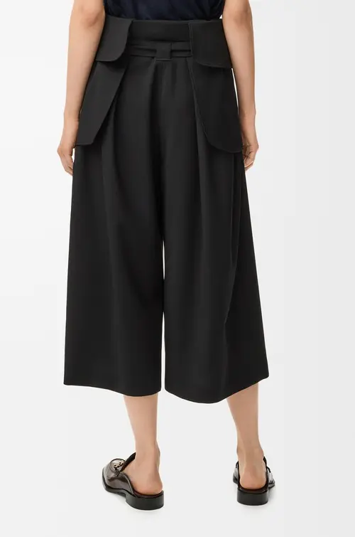 Loewe Cropped Wool Cargo Trousers