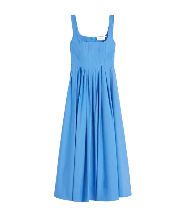 Sportmax Square Neck Sleeveless Midi Dress - Blue