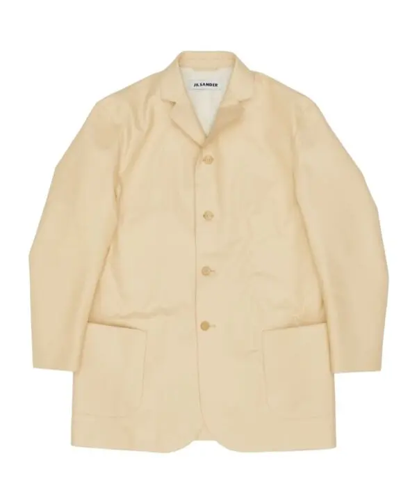 JIL SANDER Single Breasted Leather Jacket - Nude