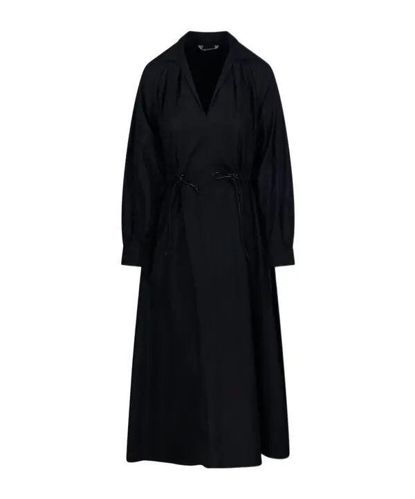 Max Mara Flared Poplin Dress - Black