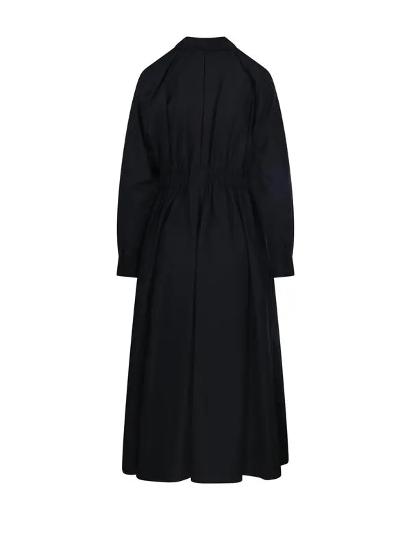Max Mara Flared Poplin Dress - Black