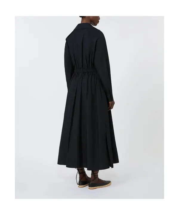 Max Mara Flared Poplin Dress - Black