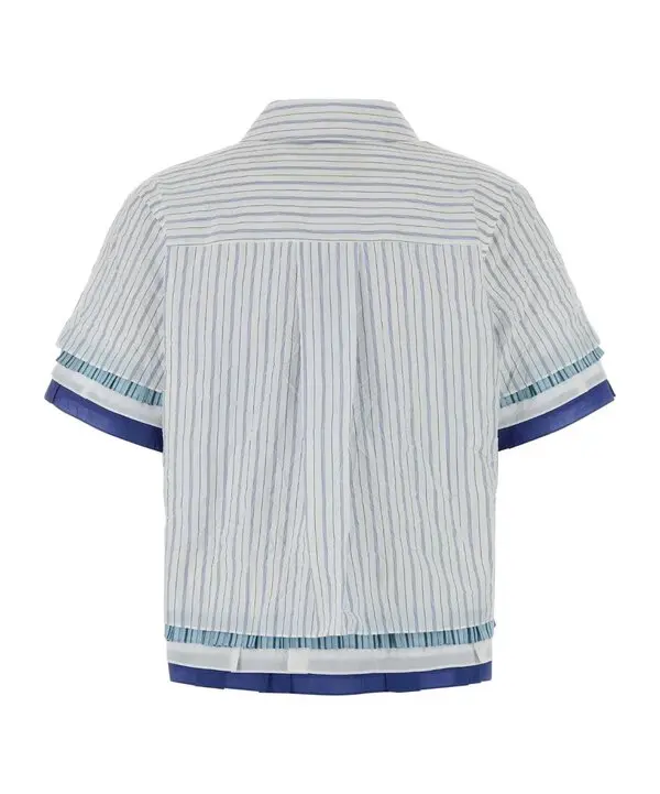 Loewe Striped Short-sleeve Shirt With Double L Embroidery