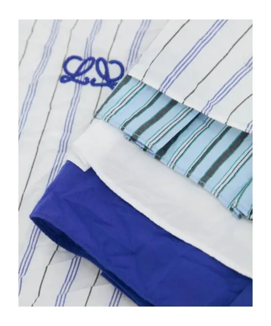 Loewe Striped Short-sleeve Shirt With Double L Embroidery