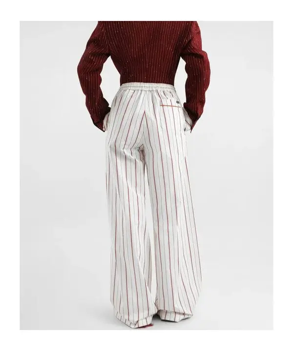 Dolce & Gabbana Striped Wide-leg Trousers - White