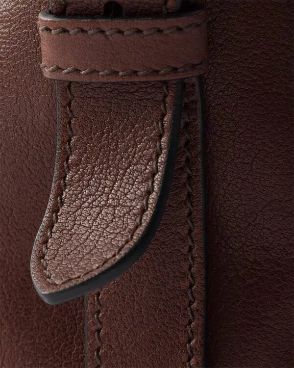 Prada Large Leather Tote Bag - Cocoa