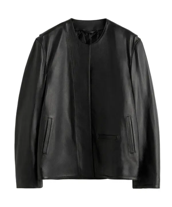TOTEME Collarless Pocket Leather Jacket