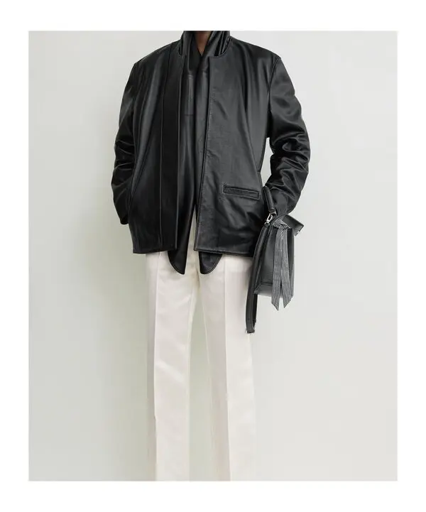 TOTEME Collarless Pocket Leather Jacket
