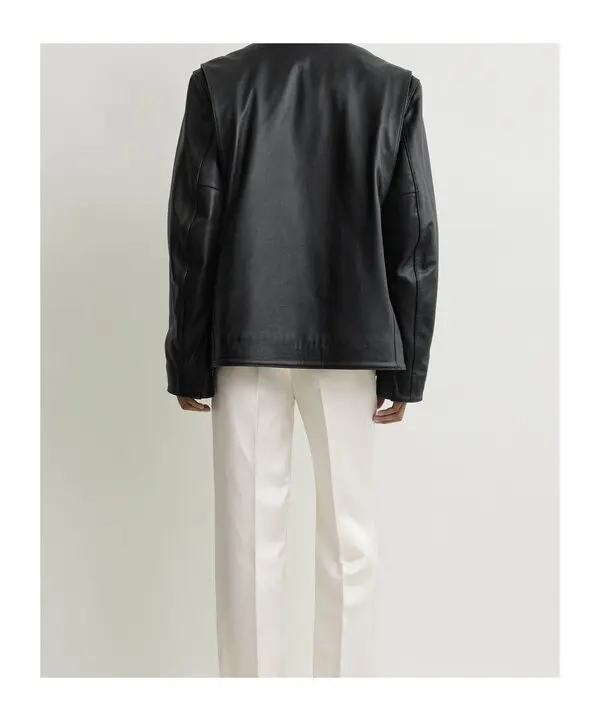 TOTEME Collarless Pocket Leather Jacket