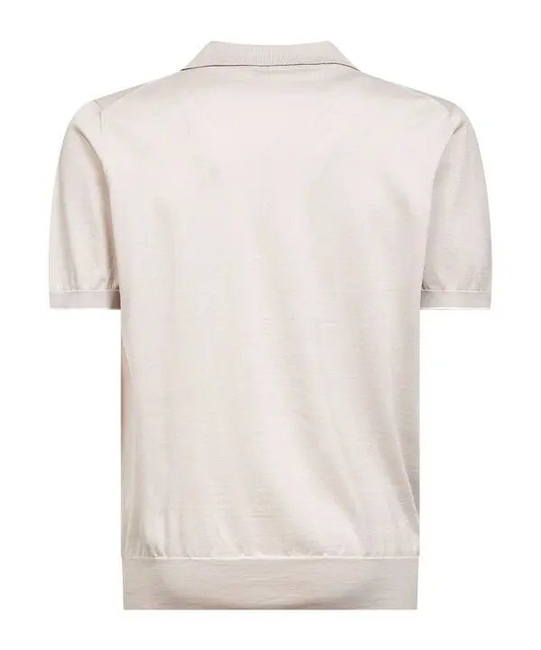 Brunello Cucinelli Short Sleeved Ribbed Polo Shirt