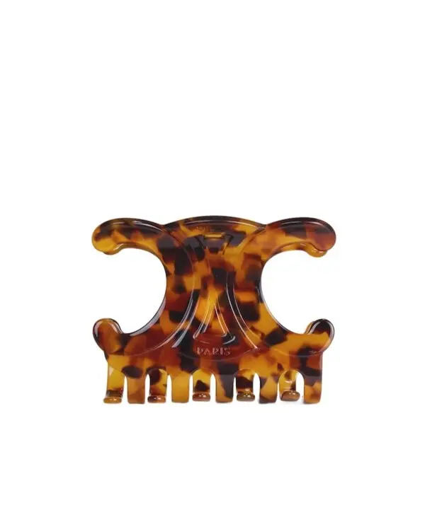 Celine Paris Xl Hair Claw In Acetate - Yellow