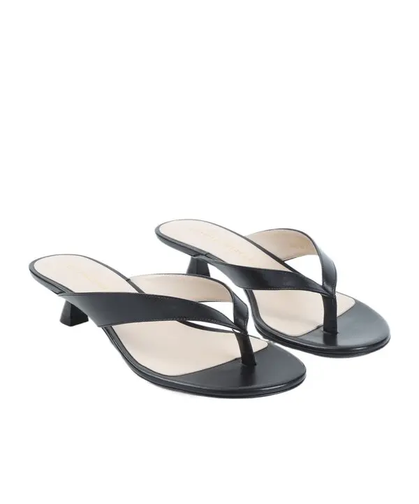 STUART WEITZMAN Round-toe Flip-flop Heeled Sandals - Black
