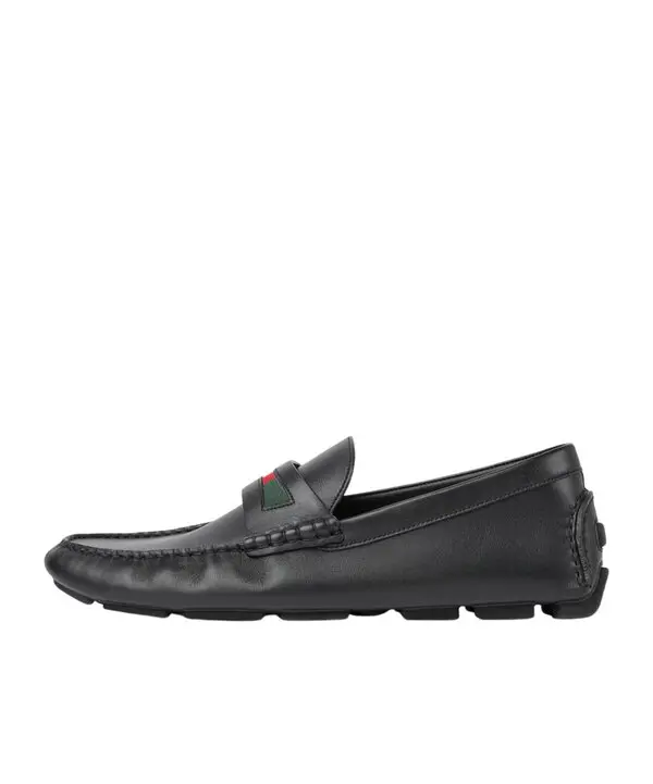 Gucci Web Detailed Slip-on Drivers - Black