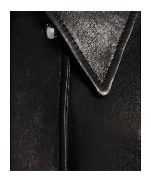 Khaite Shelman Leather Bomber Jacket - Black