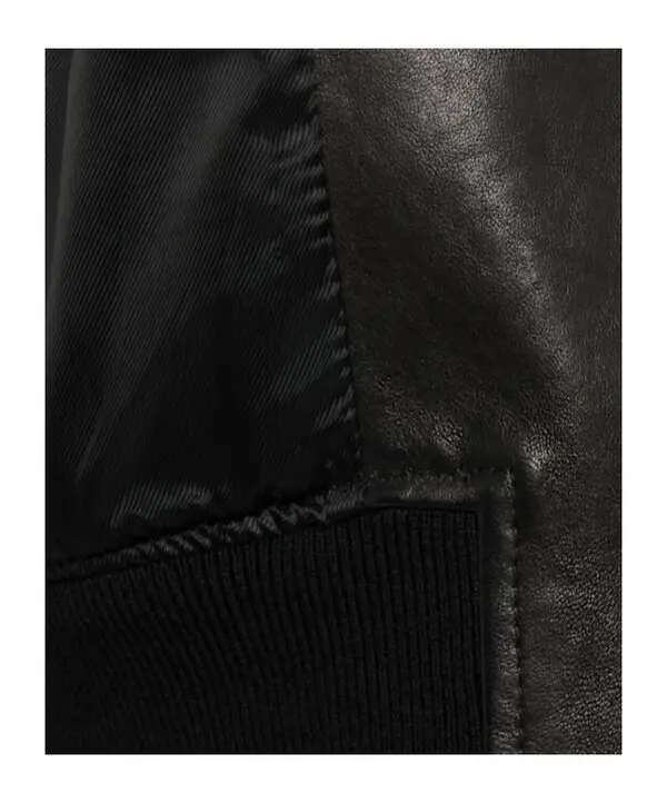 Khaite Shelman Leather Bomber Jacket - Black