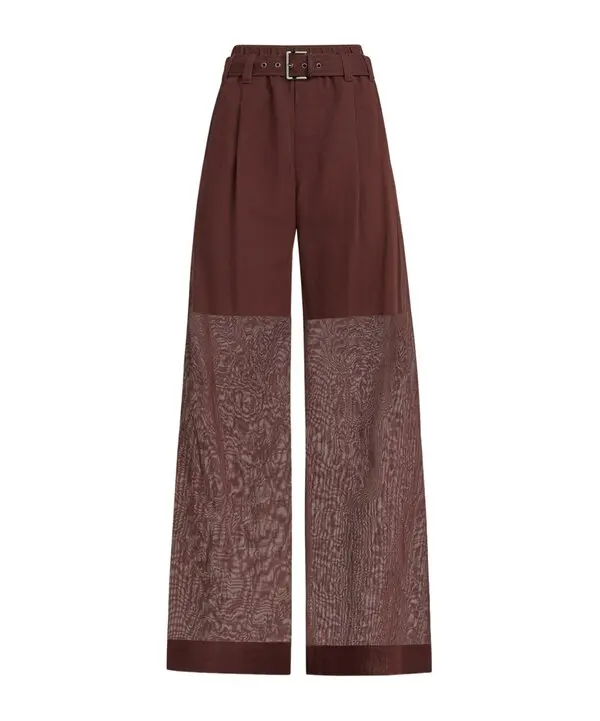 Brunello Cucinelli Monili Organza Wide-leg Trousers