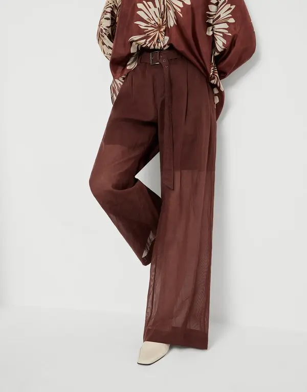 Brunello Cucinelli Monili Organza Wide-leg Trousers