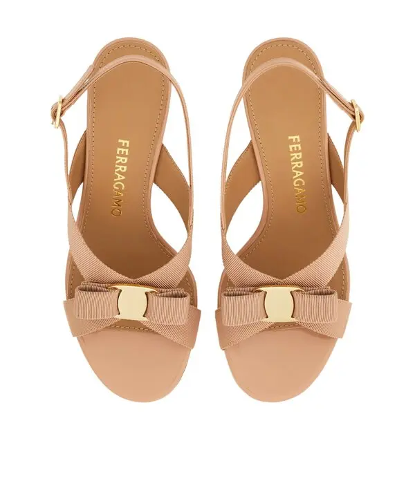 FERRAGAMO Vara Bow Slingback Sandals - Amaretti