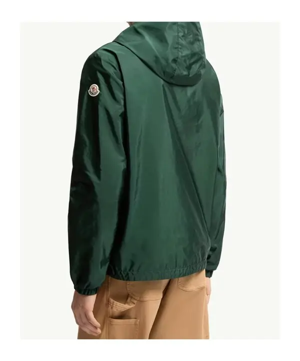 Moncler Logo Patch Zip-up Jacket - Leaf Green