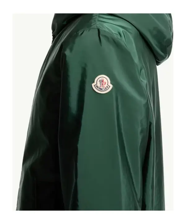 Moncler Logo Patch Zip-up Jacket - Leaf Green