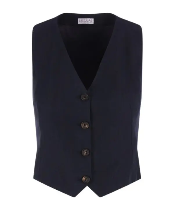 Brunello Cucinelli V-neck Waistcoat - Black