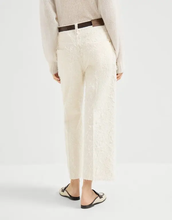 Brunello Cucinelli Fuzzy Wide-leg Knitted Trousers - Ivory