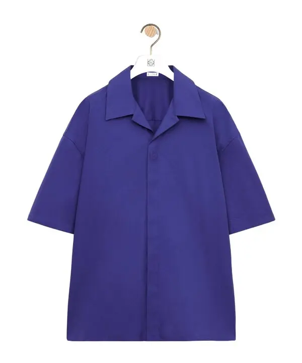 Loewe Short Sleeve Shirt In Cotton - Blue