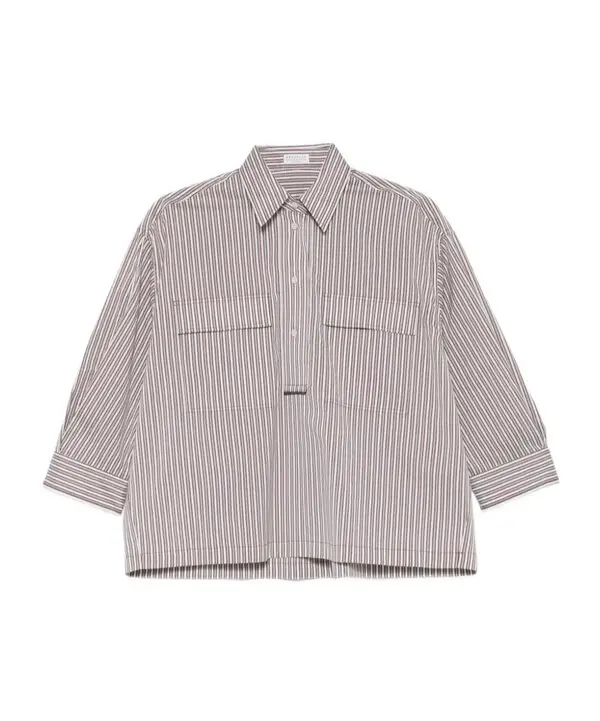 Brunello Cucinelli Striped Shirt With Pockets - No