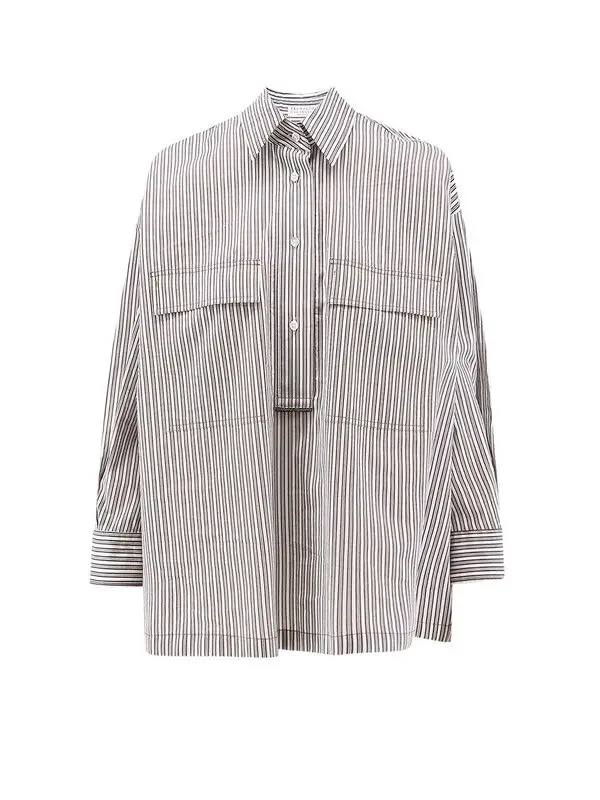 Brunello Cucinelli Striped Shirt With Pockets - No