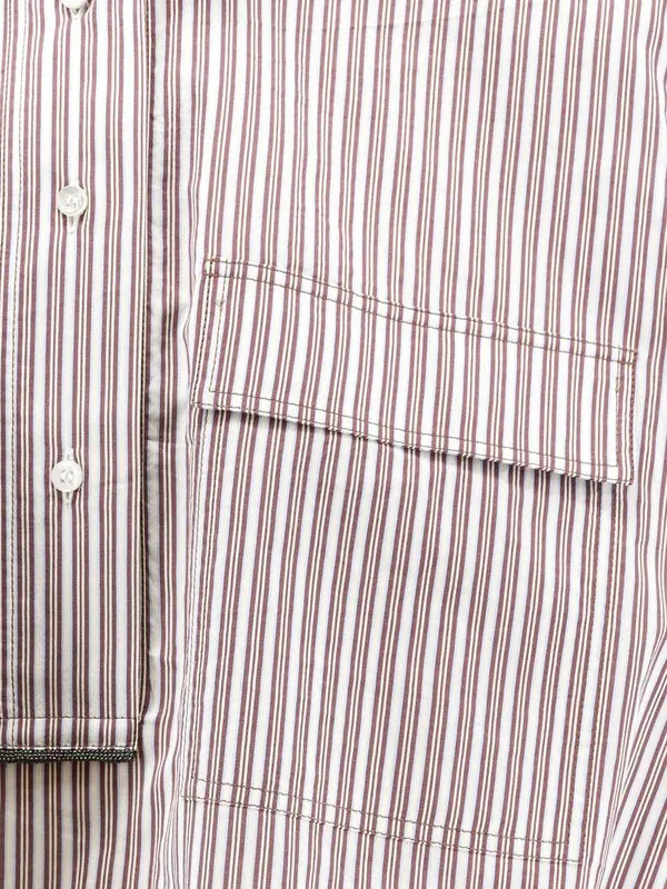 Brunello Cucinelli Striped Shirt With Pockets - No