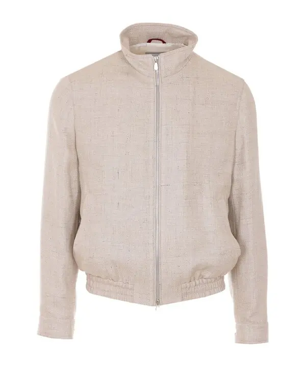 Brunello Cucinelli Stand Collar Hopsack Jacket - No