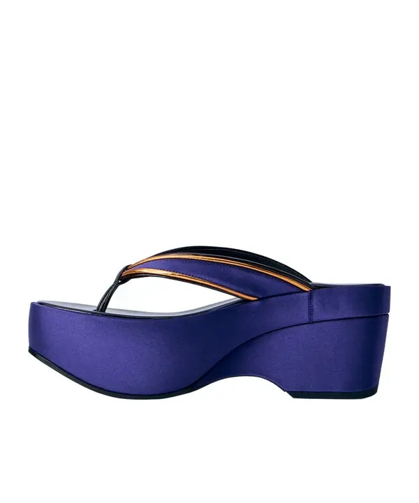 Dries Van Noten Satin Platform Thong Sandals