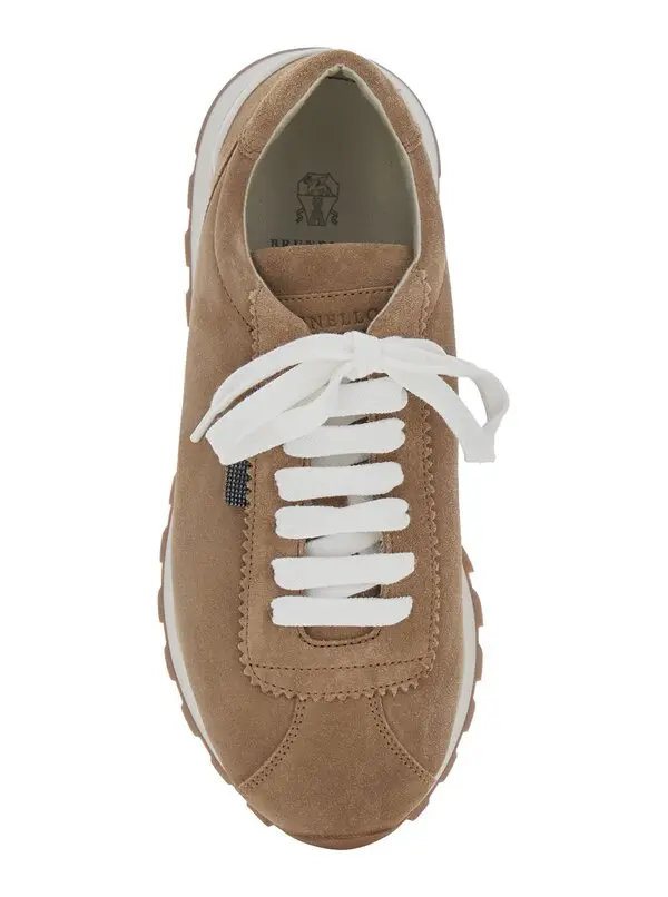 Brunello Cucinelli Round-toe Lace-up Trainers - Brown